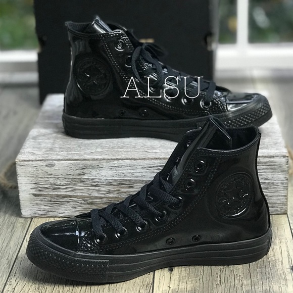 Converse | Shoes | Nwt Converse Ctas Hi Black Patent W Authentic | Poshmark